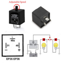 Electronic LED Compatible Flasher EP35 12 Volt DC 13 Amp 150 Watt ...