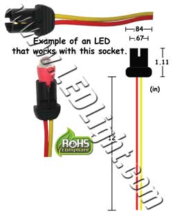 T10 Wedge Socket with Wires - Other LED Lights - LEDLight