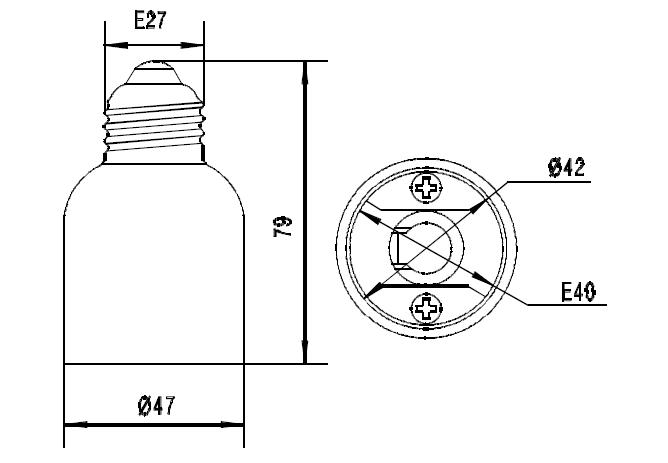 E27 Male to G12 Female Ceramic Socket Converter - Converters - LEDLight